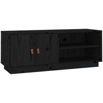 vidaXL Vidaxl - TV-Schrank Schwarz 105x34x40 cm Massivholz Kiefer