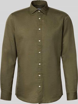 Jake*s Regular Fit Freizeithemd aus Leinen-Mix