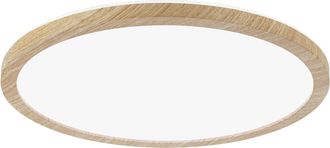 Paulmann 71033 LED Panel Atria Shine Deckenleuchte mit Backlight rund IP44 16W 1600lm 293mm Holzoptik Kunststoff 4000K Badleuchte