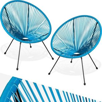 TecTake Tectake - Lot de 2 chaises de jardin pliantes Design rétro dans le style acapulco Cadre fin et robuste