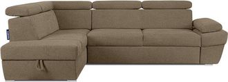 Konsimo Ratlo Ecksofa, Schlaffunktion, 4 /5 Sitzer, Bettkasten, hellbraun - Konsimo