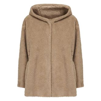 Max Mara Femme, Vestes, Beige, Taille: 32 FR Manteau en laine duveteuse