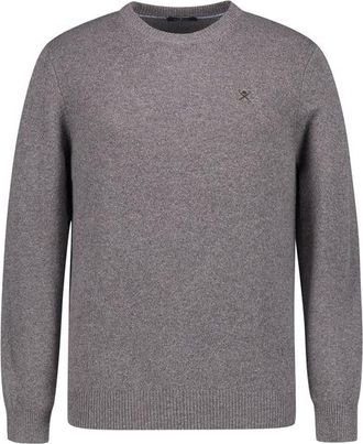 Hackett Herren Pullover grau Lammwolle unifarben