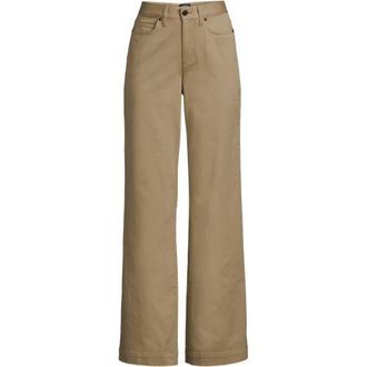 Lands End 5-Pocket-Chinos mit weitem Bein, Damen, Größe:46 regular, Braun, Baumwoll-Mischung, by Lands End