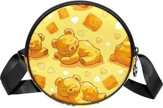 Generic Sac &agrave; bandouli&egrave;re Circle pour femme, petit sac &agrave; bandouli&egrave;re avec fermeture &eacute;clair, bretelles r&eacute;glables, sac &agrave; main rond d&eacute;contract&eacute; pour femmes et fi