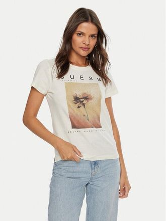 Guess T-Shirt W4BI13 KCJI0 &Eacute;cru Regular Fit