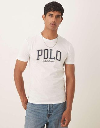 Polo Ralph Lauren T-shirt à logo manuscrit style universitaire - Blanc