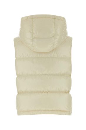 Moncler Womens Vest Down Beige Nylon Jackets