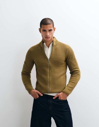 Blend Veste zipp&eacute;e en maille - Marron