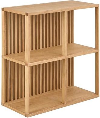 AC Design Furniture Hailey Quadrat Wandregal, Korpus und 3 Böden Eiche Ölbehandelt Furnier mit wandmontierung, 67x31x69 cm, Natürlich