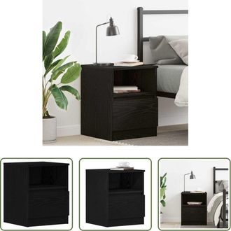 vidaXL vidaXL Schubladen - Nachttisch Schwarz Eichen-Optik 40 x 40 x 50 cm Holzwerkstoff
