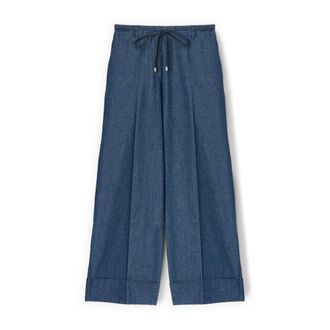 Motivi Cropped Palazzo Jeans mit Kordelzug - - Jeans - Damen - Blau - S