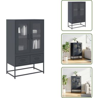vidaXL Highboard Anthrazit 68x39x111,5 cm Stahl - Highboard - Highboards - Sideboard - Schrank
