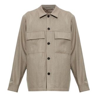 Paul Smith Surchemise en flanelle de laine et cachemire l&eacute;g&egrave;re - Homme - Chemises - Gris - Taille: M