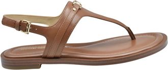 Michael Kors Femme, Chaussures, Brun, Taille: 38 1/2 EU Mandy Leather T-Strap Sandal