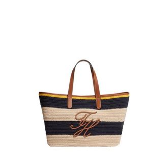 Tommy Hilfiger Sac cabas ray&eacute; &agrave; logo brod&eacute; en coton