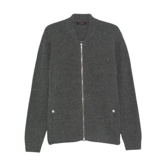 Zanone Gerippter Rei&szlig;verschluss-Cardigan Grau - - Knitwear - Herren - Grau - XL