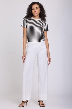 NYDJ 5-Pocket-Breitleg-Hose aus Stretch-Leinen mit super hoher Taille