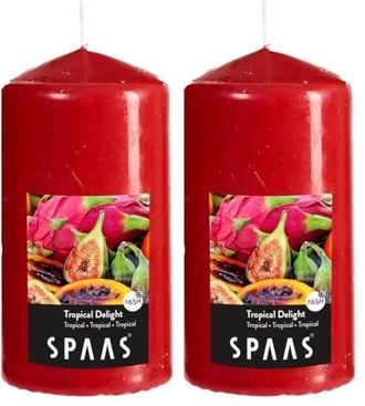 Spaas Bougie Pilier Cylindre 80/150 mm, &plusmn; 65 heures - Tropical Delight (Lot de 2)