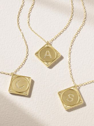 Lauren Rubinski Initial Kette Aus 14 Karat Gold Mit Diamanten