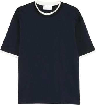 Lardini Homme, Tops, Bleu, Taille: XL T-shirt &agrave; Col Rond en Coton Pima Merceris&eacute;