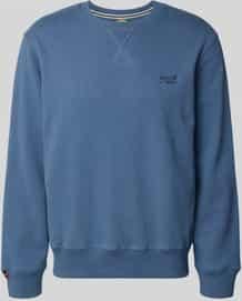 Superdry Sweatshirt mit Rundhalsausschnitt und Label-Stitching