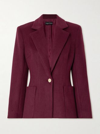 Sergio Hudson Blazer Aus Einer Woll-kaschmirmischung - Burgunder