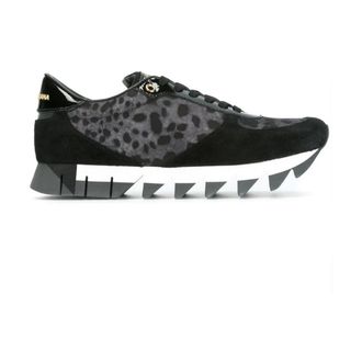 Dolce & Gabbana Femme, Chaussures, Noir, Taille: 35 EU Leopard Print Baskets Design Élégant