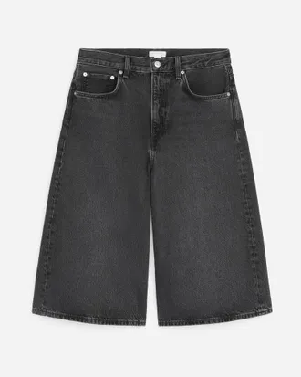 Arket Lange Jeansshorts -Schwarz