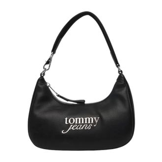 Tommy Hilfiger Minimalistische Schwarze Hobo-Tasche - - Bags - Damen - Schwarzk - ONE SIZE