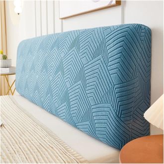 Generic Stretch-Kopfteilbezug, weicher und bequemer Jacquard-Bettbezug for Queen- und Kingsize-Betten, staubdichter Schutz for Ihr Schlafzimmer(Blue,120cm(47 