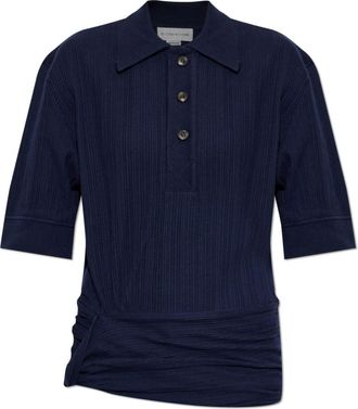 Victoria Beckham Femme, Tops, Bleu, Taille: 40 FR Twist Detail Polo Top