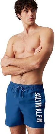 Calvin Klein Short de Bain Homme Medium Drawstring avec Cordon de Serrage, Bleu (Patch Of Blue), L