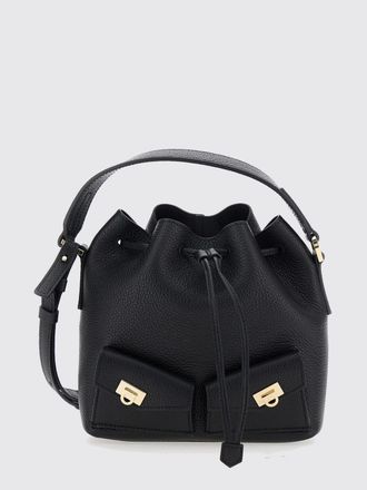 Ferragamo Multipocket Mini-Beuteltasche aus geh&auml;mmertem Kalbsleder