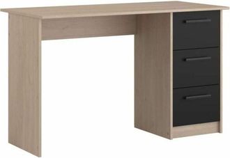 Parisot Bureau droit 3 tiroirs - Décor chene Brooklyn - l 121,4 x p 55 x h 74.5 cm - essentielle