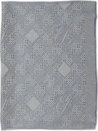 Emporio Armani Femme, Accessoires, Bleu, Taille: ONE Size Monogram Jacquard Scarf