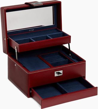 Le Tanneur Bo&icirc;te &agrave; bijoux moyen mod&egrave;le ouverture automatique en cuir