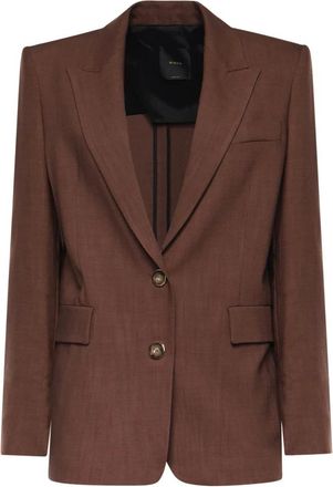 Pinko Pinko, Femme, Vestes, Brun, Taille: 34 FR Blazer Boutonn&eacute;