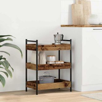 vidaXL Chariot de cuisine Bois ancien 50 x 30 x 70 cm Vidaxl