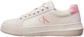 Calvin Klein Damen Cupsole Sneaker Chunky aus Leder, Beige (Eggshell/Dusty Rose), 39