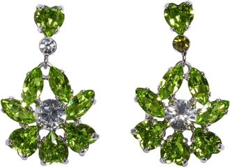 Simone Rocha Femme, Accessoires, Vert, Taille: ONE Size Grandes boucles doreilles pendantes avec cristaux