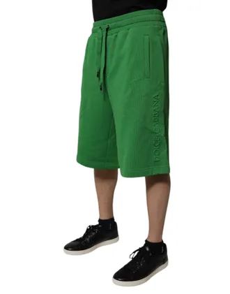 Dolce & Gabbana Cotton-Blend Sweat Bermuda Shorts - Green