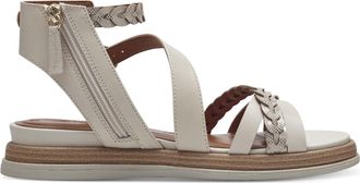 Tamaris Damen Sandaletten, Frauen Sandalen,Sommerschuhe,Freizeitschuhe,offene Schuhe,Strandschuhe,Riemchensandalen,elegant,Ivory,38 EU