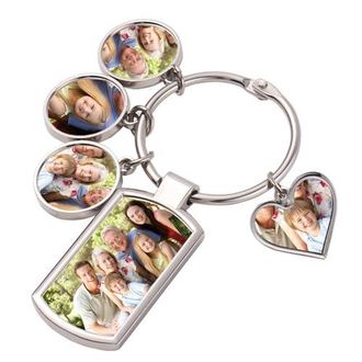 Generic Porte-cl&eacute;s photo personnalis&eacute;, porte-cl&eacute;s personnalis&eacute; avec 5 pendentifs, images et gravure personnalisables pour mariages, anniversaires, anniversair