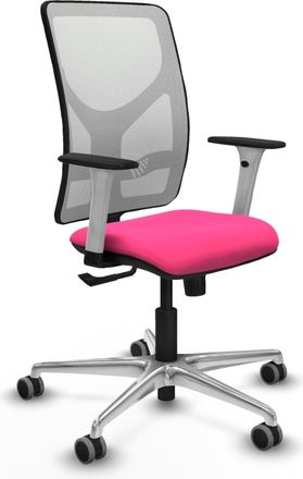 Piqueras y Crespo Rosa Schreibtischstuhl mit wei&szlig;en und schwarzen Armlehnen, h&ouml;henverstellbare Lendenwirbelst&uuml;tze, ausgestattet mit Sincro 3 Positionen und Schneidescha