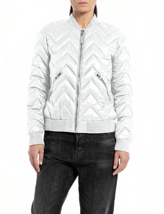 Replay Damen Steppjacke Recyceltes Nylon, Butter White 412 (Weiß), XS