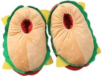 FOMIYES Pantoufles Hamburger DInt&eacute;rieur en Peluche Chaude Taille Moyenne Antid&eacute;rapantes Pantoufles DHiver Confortables pour Hommes et Femmes Accessoires Maiso