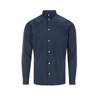 Au Printemps Paris Schlankes Musterhemd - Blau