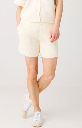 Knowledge Cotton Apparel Damen vegan Strickshorts Wide Egret Wei&Atilde;Y