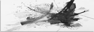 Paul Sinus Art Leinwandfoto als Panorama SCHWARZ/WEISS 150x50cm Malerei schwarz abstrakt